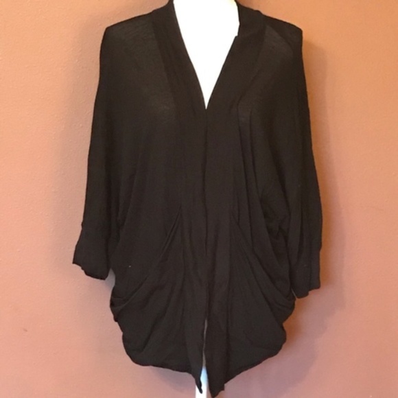 Express | Sweaters | Express Black Short Sleeve Cardigan Open Flowy ...